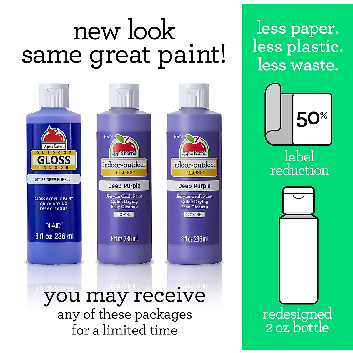 Apple Barrel Gloss Acrylic Paint in Assorted Colors (8 oz), Gloss Real Yellow