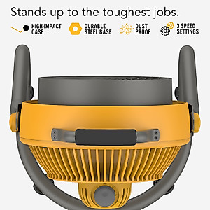 Vornado 293 Large Heavy Duty Air Circulator Shop Fan, Yellow, 16 In.