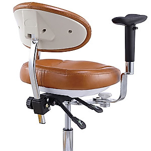 Medical Dental Stool Dentist Chair PU Leather Auxiliary Stool Chair with Armrest Height-Adjustable Doctor Chair Suitable for Dentist and Office