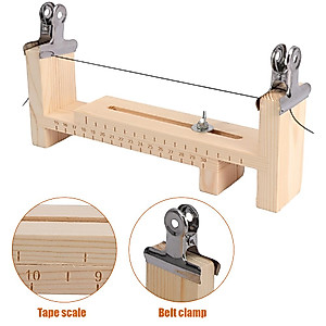 CALIDAKA Jig Bracelet Maker with 4 Pcs Clips, Wood Jig Bracelet Maker U Shape Clear Scale Bracelet, DIY Hand Knitting Bracelet Jig Bracelet Braiding Tool for DIY Crafting Weaving(A)