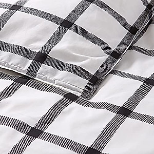 Eddie Bauer - King Duvet Cover Set, Soft Cotton Bedding with Matching Shams, Modern Plaid Home Decor (Bunkhouse Charcoal, King)