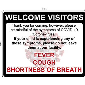 "Child Care Symptoms" Sign- 10x8" Adhesive Durable Vinyl Decal, Sign by Graphical Warehouse- Safety and Security Signage, Visual Communication Tool- Red/White/Black