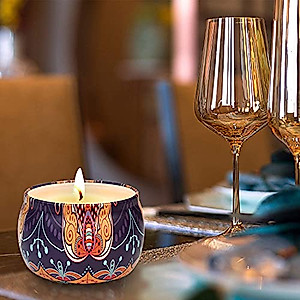 Scented Candles Gift Set for womem: Soy Wax 4 Pack Gift Package Vanilla,Lavender,Rose,Freesia, Natural for Stress Relief and Aromatherapy Candle Sets for Birthday Chrismas Bath Yoga