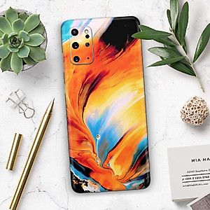 DesignSkinz Liquid Abstract Paint V1 Protective Vinyl Decal Wrap Skin Cover Compatible with The Samsung Galaxy S20 (Screen Trim & Back Glass Skin)