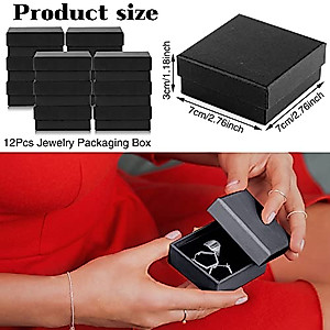 WSICSE 12 Pcs Jewelry Gift Boxes, Small Gift Boxes for Necklace Ring Bracelet Earring Cotton Filled Jewelry Box for mothers day Jewelry Gifts Organizer