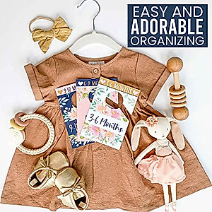 6 Baby Closet Size Dividers Baby Girl - Floral Baby Closet Dividers by Month, Baby Closet Organizer for Nursery Organization, Baby Essentials for Newborn Essentials Baby Girl, Nursery Closet Dividers