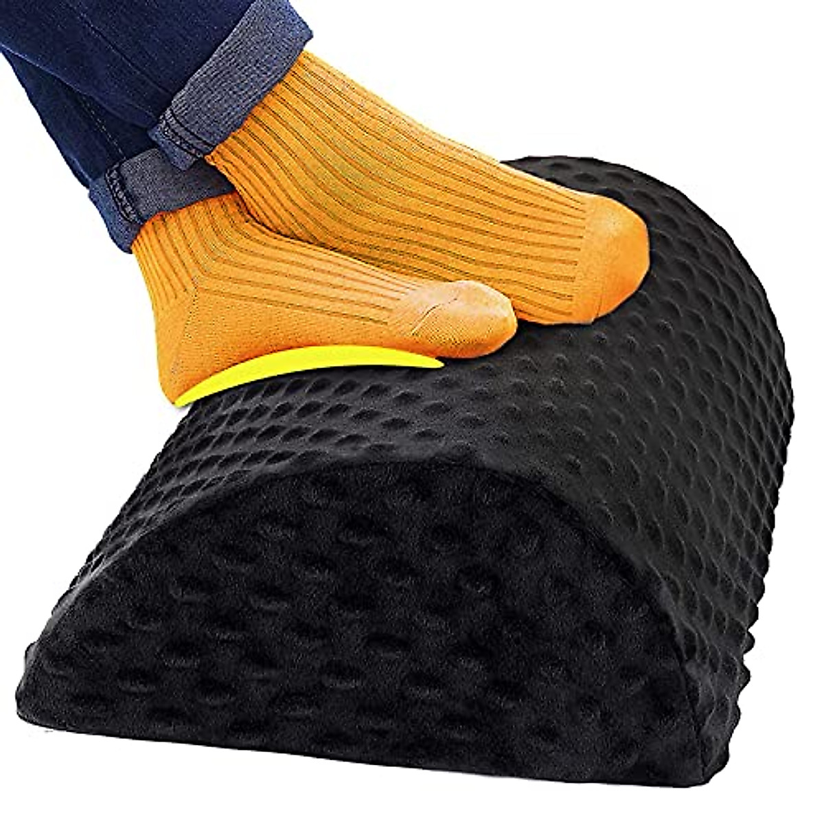 Foot Rest Under Desk at Work, Under Desk Footrest Ergonomic Foot Stool Leg Rest Support Cushion Under Desk Portable for Office Home Airplane Black