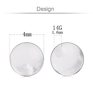 Ruifan 10PCS 4mm Clear UV Acrylic Externally Threaded Replacement Balls Retainer Body Jewelry Piercing Barbell Parts for Lip Eyebrow Tongue Belly Navel Nose Nipple Ring 14G