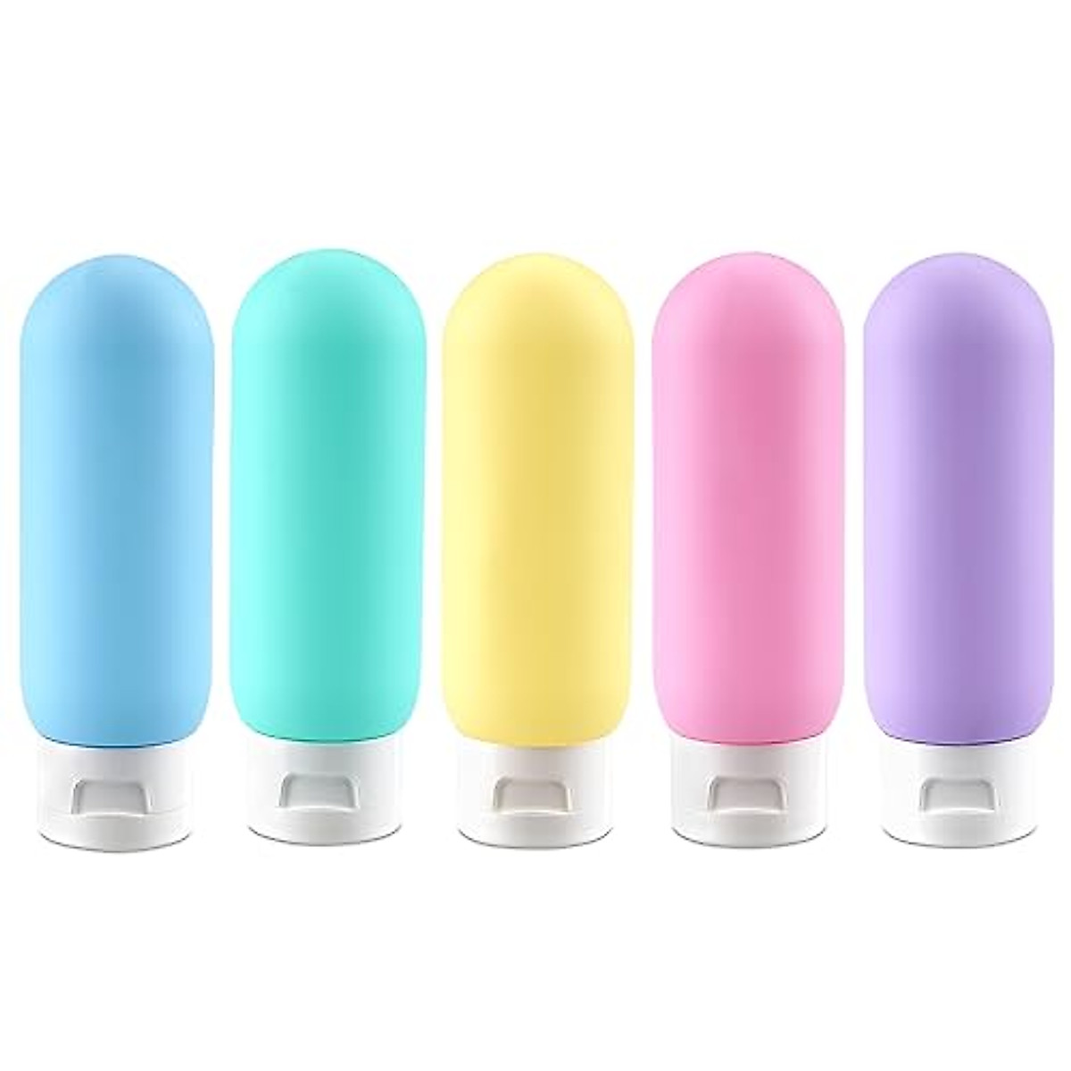 Cosywell Travel Size Bottles for Toiletries 5 Pack 3.4oz Travel Bottles TSA Approved Toiletry Bottles Leakproof Plastic Refillable Cosmetic Containers Shampoo Conditioner Travel Essentials