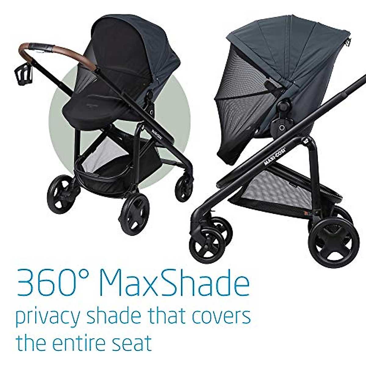 Maxi-Cosi Tayla Stroller, Modular Lightweight Stroller Seat, Parent or World Facing, Essential Graphite