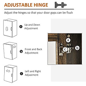 HOMCOM Industrial Sideboard Buffet Cabinet, Coffee Bar Cabinet with Adjustable Shelves, Glass Doors, and 2 Drawers for Kitchen, Living Room, Brown