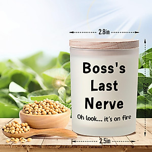 Boss Lady Gifts for Women Boss Gifts Funny Birthday Christmas Gifts for Boss, Gag Cool Office Christmas Gifts for Coworkers Thank You Appreciation Gifts for Boss Office Decor, Boss's Last Nerve Candle