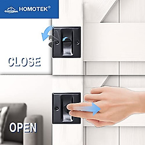 HOMOTEK Privacy Sliding Door Lock with Pull - Replace Old Or Damaged Pocket Locks Hardware Quickly and Easily, 2-3/4”x2-1/2”, for 1-3/8” Thickness Door, Black