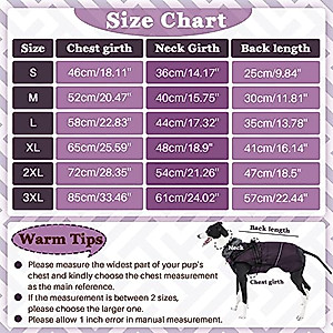 Dog Winter Coat with Harness, Windproof Warm Puppy Cold Weather Vest, Reflective Zip Up Pet Jacket, Water-Resistant Doggie Snow Clothes, Soft Fleece Lining Pup Apparel Thick Plush Collar Outfit(L)