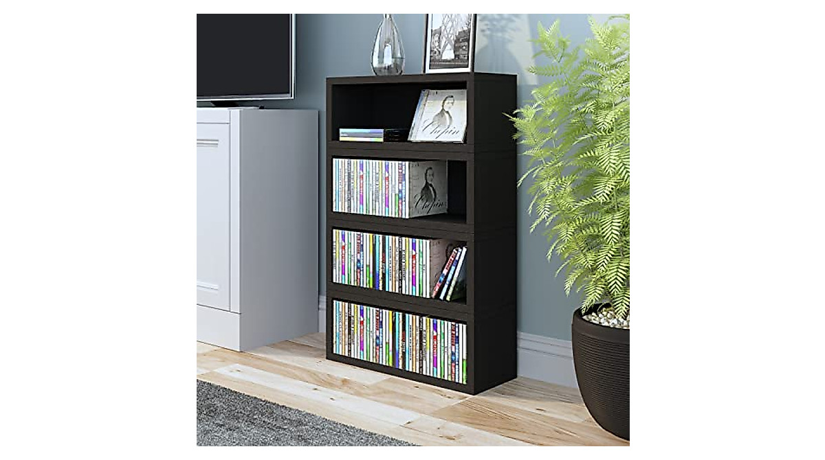 Stylish Way Basics Media Storage CD Rack - Holds 40 CDs