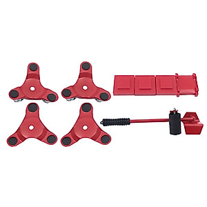Furniture Dolly with Casters Triangle Iron Mover Heavy Moving Tool with Universal Wheel Portable Mover with Crowbar Three Wheel Mover Dolly for Furniture Heavy Objects