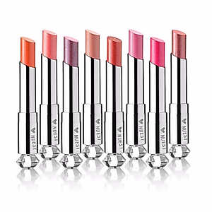 Diamond Shine Metallic Sparkle Lip Color with Vitamin E by Nuest Cosmetics, Easy Application, High Pigment Full Coverage in 8 Glittery Shades, Cruelty Free, Vegan (Glazed Pink)