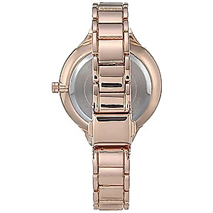 Nine West Women Japanese Quartz Dress Watch with Metal Strap, Rose Gold, 12 (Model: NW/2336BLRG)