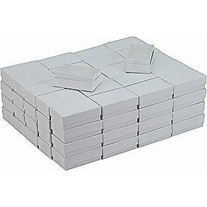 JPB White Swirl Cotton Filled Jewelry Box #21 (Case of 100) 2.5 inches x 1.5 inches