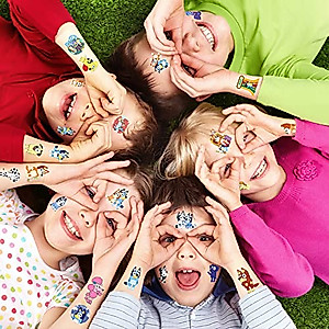 20 Sheets (650Pcs) Blue Dog Temporary Tattoos Stickers for Kids, Blue Dog Birthday Party Supplies Decorations Party Favors, Gifts for Boys Girls School Classroom Rewards