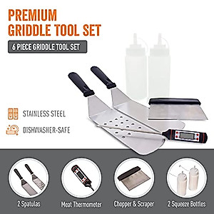 Yukon Glory Premium Heavy-Duty Griddle Cover for Blackstone 36 Inch Griddle and 6 Piece Griddle Tool Set, Complete Griddle Accessories Kit