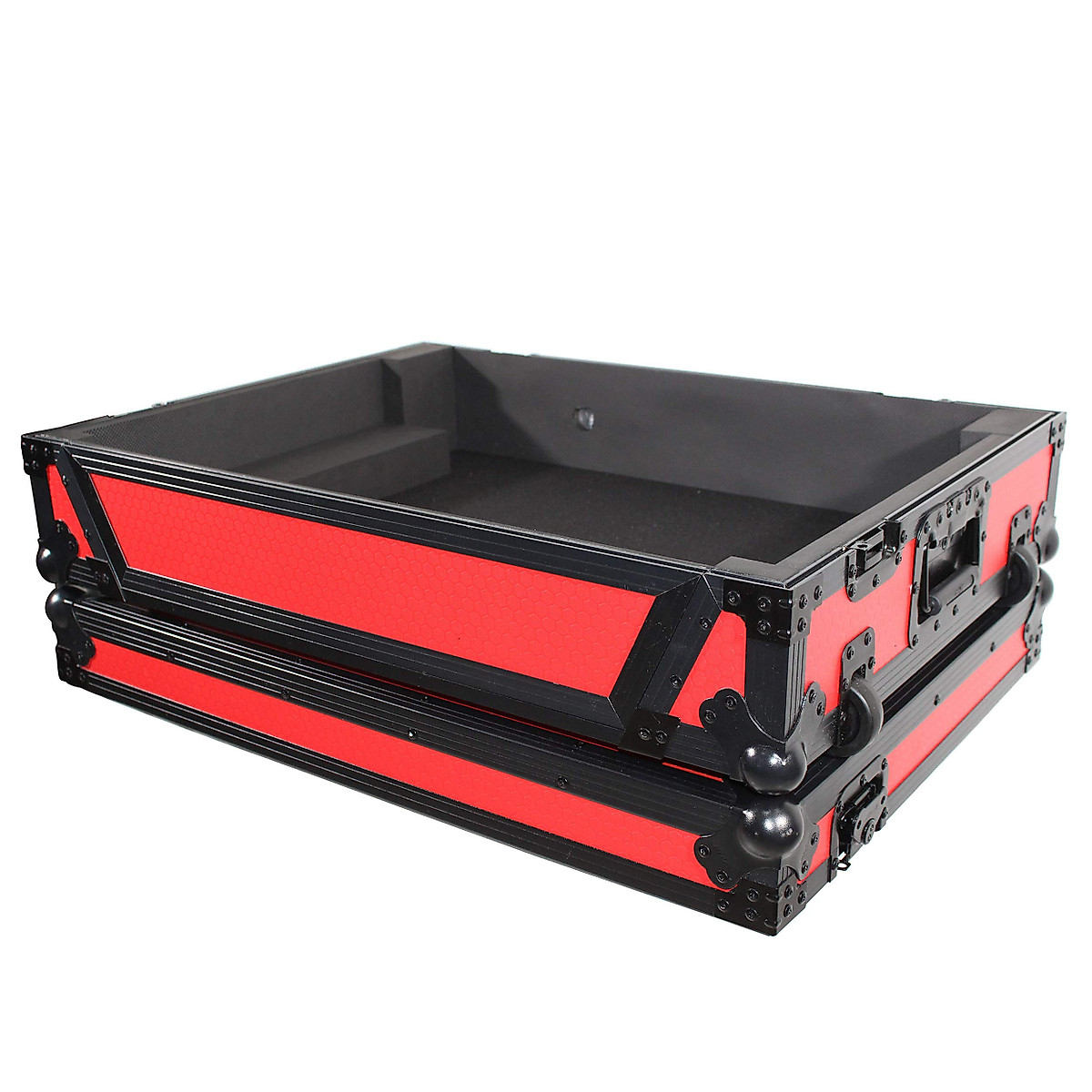 ProX XS-PRIME4 WRB ATA Flight Case For Denon PRIME 4 DJ Controller with 1U Rack Space and Wheels - Red Black