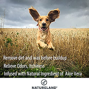 Natureland [150 pcs Extra-Large] Dog Ear Wipes - Otic Cleaning Wipes for Infections and Controlling Ear Infections and Ear Odor in Pets