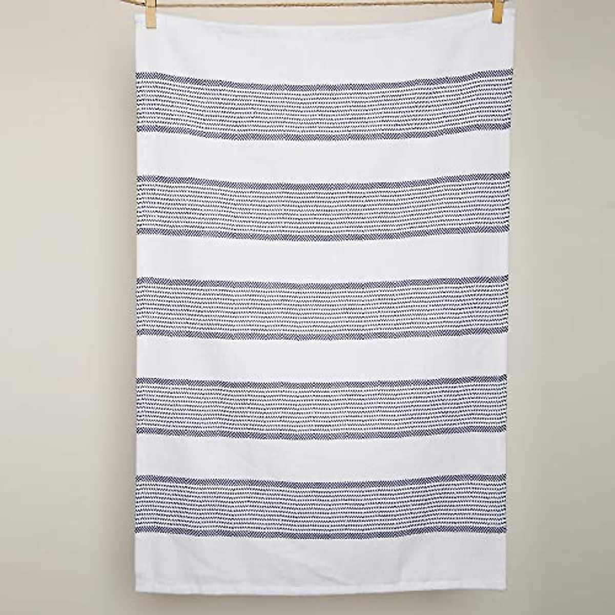 Country Maison Stripe Kitchen Towels | Pack of 6 | 18 x 28 Inches | Highly Absorbent |100% Cotton Dish Towels | Tea Towels | Bar Towels | Blue