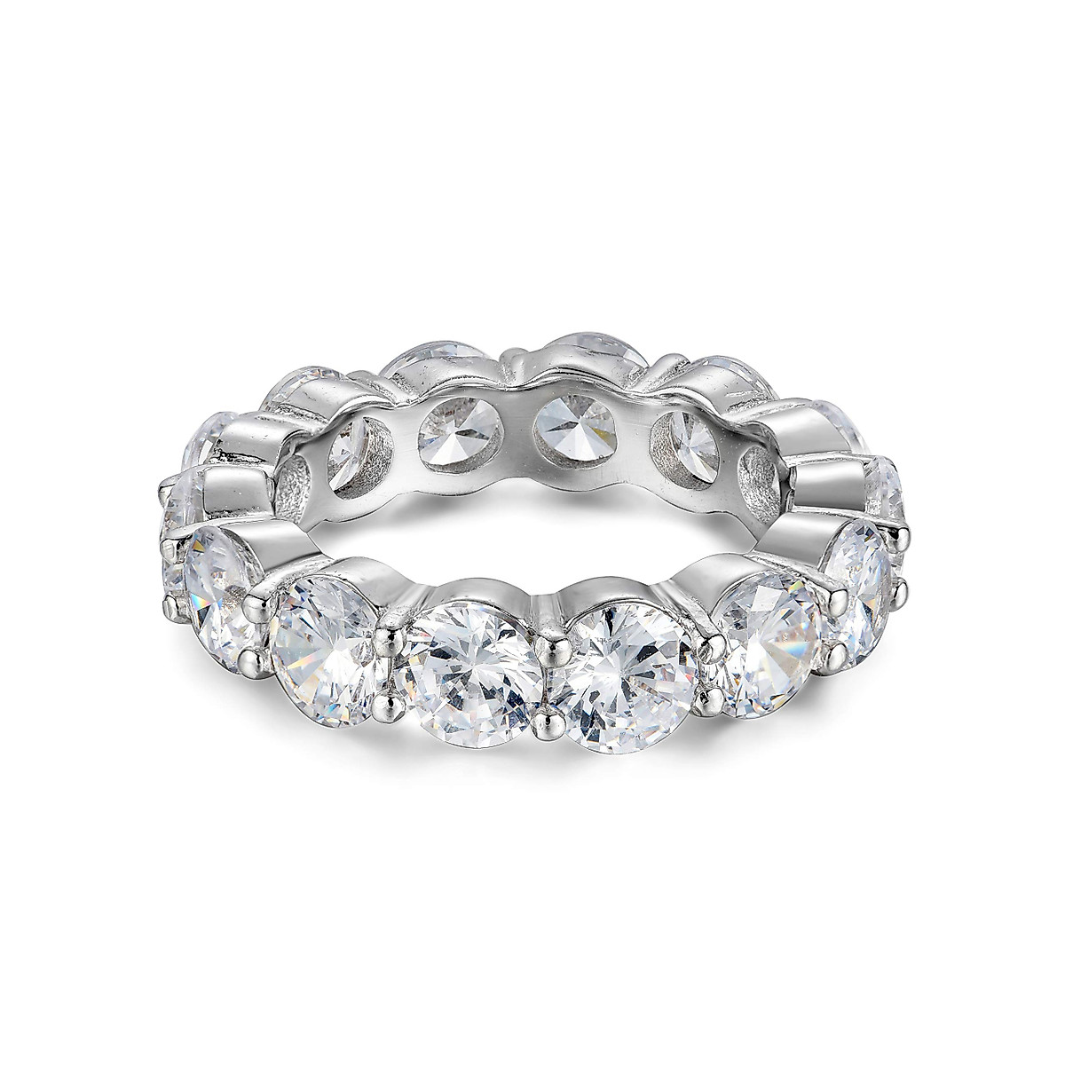 5.00mm 925 Sterling Silver Cubic Zirconia Fashion Ring - Eternity, Engagement, Wedding Band