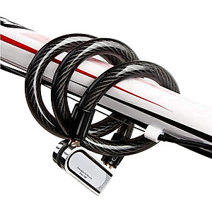 Steel Cable Lock Bicycle Lock Anti-Theft Lock, Alloy Steel Lock, 80Cm Long, Suitable for Mountain Bikes, Motorcycles, Electric Cars, Gates