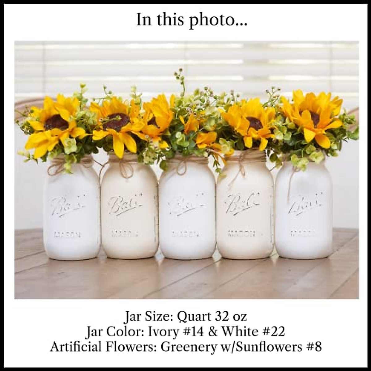 Set of 5 - Painted Distressed Mason Jars - Choose Pint 16 oz or Quart 32 oz, You Choose Jar Colors, Artificial Flowers Optional, Mason Jar Centerpiece Set, Boho Chic Baby Shower Centerpiece for Girls