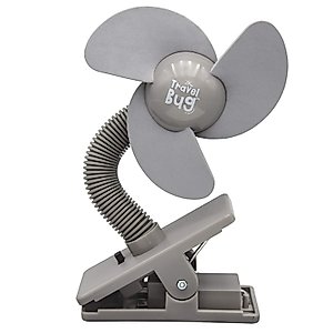 Travel Bug Baby & Toddler Clip On Stroller Fan, Soft Blades and Lightweight
