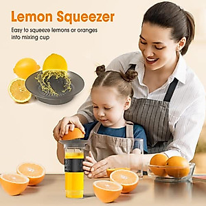 COOL KNIGHT Personal Blender, 500 Watts Bullet Blender for Shakes and Smoothies, 10-Piece Kitchen Blender Set with 20oz Sports Mug, Grinder Cup, 2 to-go lid, Freezer Rod and lemon squeezer,BPA free (Black-Silver)