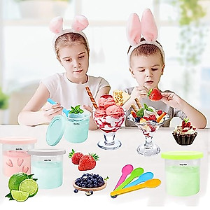 TERWOK Ice Cream Pints Containers - 4 Pack Ice Cream Containers and Lids Replacement for Ninja Creami Compatible with NC300,NC301,CN305A,CN301CO(4)