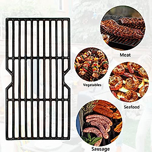 Hongso 16 7/8" Polished Porcelain Coated Cast Iron Grill Grates Replacement for Charbroil 463432215, 463436213, 463436214, 463436215, 463441312, 463441514, Thermos 461442114 Grills, PCH763