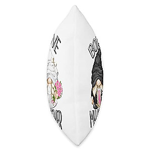 Cute Bride And Groom Gnome Couple Wedding Gifts Groom and Bride Gnomes for Wedding Couple Bachelorette Party Throw Pillow, 16x16, Multicolor