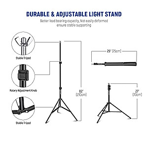 NEEWER Backdrop Stand 10ft x 7ft, Adjustable Photo Studio Backdrop Support System for Wedding Parties Background Portrait Photography with 4 Crossbars, 6 Clamps, 2 Orange Sandbags and Carrying Bag
