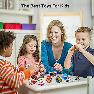 WNSULL Bey Battle Burst Gyro Blade Set, Best Gift Toy with Portable Box 12 Spinning Tops 2 Launchers, Metal Fusion Attack Top Battling Game for Boys Kids Children