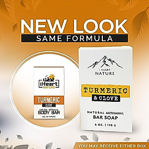 Organic Turmeric Soap with Clove Bud (Large 6 Ounce) - Long Lasting Rich Creamy Lather - Face & Body Wash Bar - Bright Beautiful Natural Glowing Skin