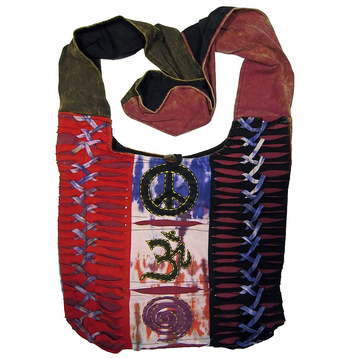 Original Collections Bohemian Hippie Crossbody Peace Sign Shoulder Bag Purse Large