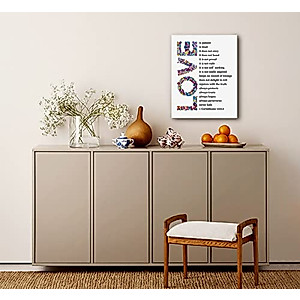 Canvas Wall Art Love is Patient Love is Kind 1 Corinthians 13:4-8, Inspirational Canvas Prints Poster Living Room Bedroom Home Wall Art Decor, Hanging Wall Decor, Gift for Christian 12x15