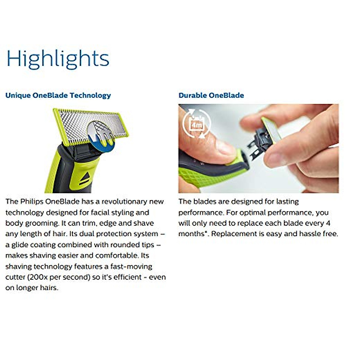 Philips OneBlade Replacement Blade - Pack of 2 - QP220/50