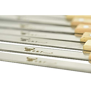 G & F Products 25619 2020 23 Inch Long 5/8 Inch Wide 2mm Thin Stainless Steel BBQ Skewer 8 Piece, Silver