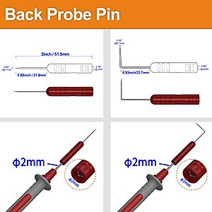 Makeronics 12-in-1 Multimeter Test Lead Kit with with Magnet Hanger Kit and Soft Case for Electronic Specialties Automotive Multimeter Voltmeter Clamp Meter | 4 PCS Non-Destructive Back Probes