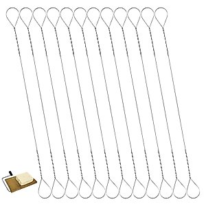 Thinp 12 Pcs Cheese Slicer Wire,5.7 Inch Cheese Cutter Wire Stainless Steel Cheese Cutter Wire Cheese Slicer Wire Replacement Cheese Wire Knife Kit for Slicing Block Cheeses Butter
