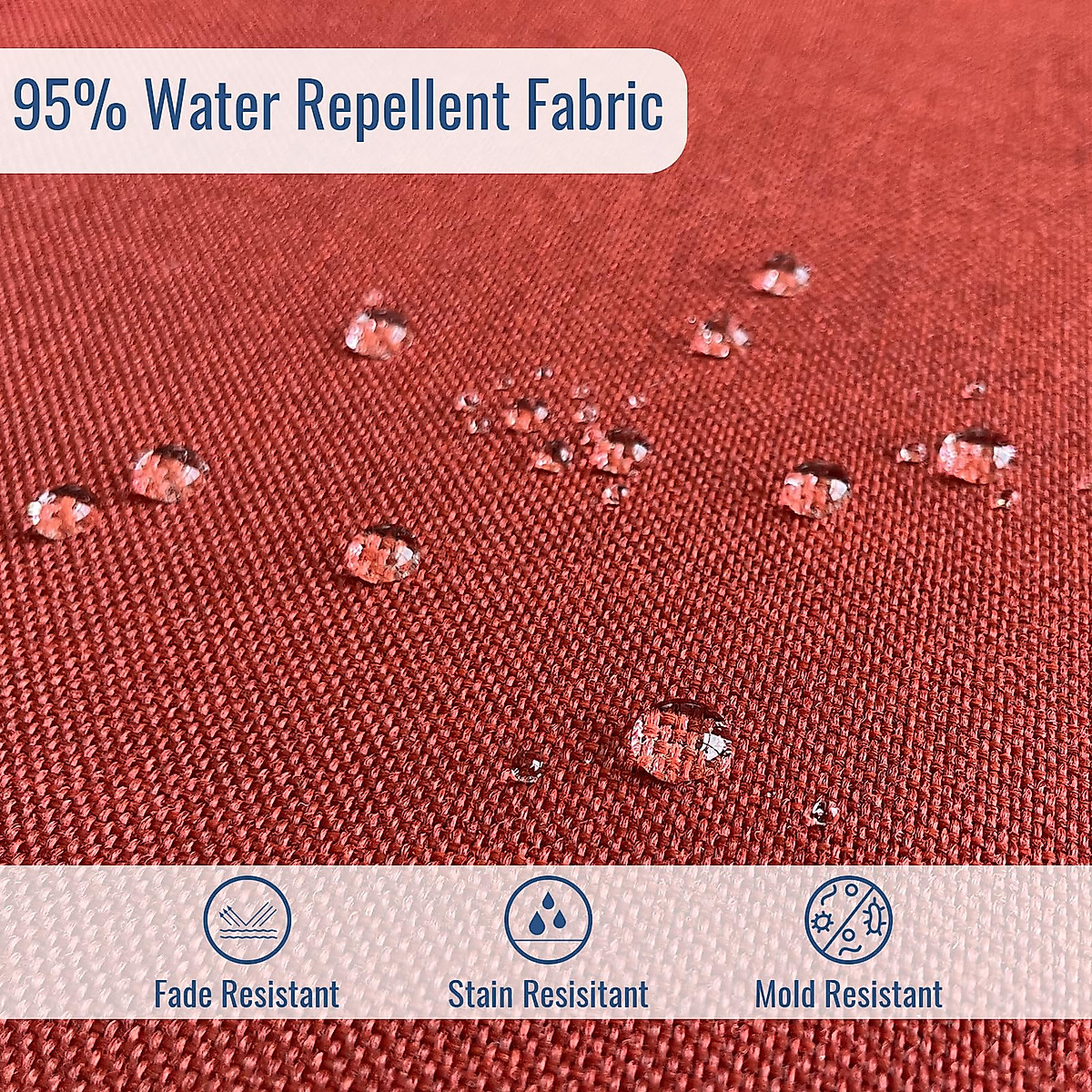 TWLEAR Outdoor Chaise Lounge Cushion for Patio Furniture 72 x 21 x 3 Inch, Water Resistant Patio Lounge Chair Cushion with Straps for Lawn Pool Furniture, 1 Pack, Olefin Brick Red