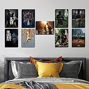 xuankumaibao The Last of Us Part 1&2 Gaming Posters Art Print Boy Game on Birthday Party Wall Decoration Poster Set of 9 Pcs 10”x14”