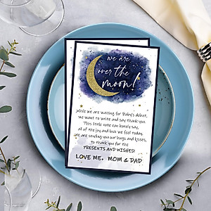 Chuangdi 50 Sets Baby Shower Thank You Cards with Envelopes and Sticker 50 Baby Shower Appreciation Cards Baby Shower Card Greeting Cards Gratitude Card Gift for Guest Baby Shower(Star)