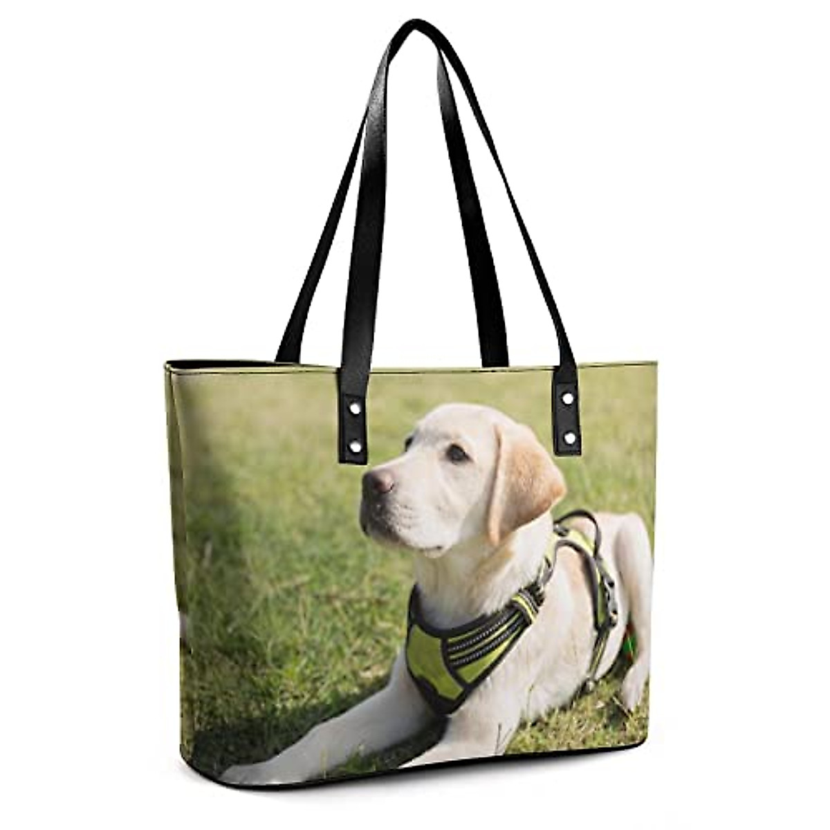Womens Handbag Labrador Dog Leather Tote Bag Top Handle Satchel Bags For Lady