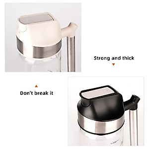 IZEJAZT Glass Oil Jug Set (15oz, 18oz, 21oz),Olive Oil Dispenser Bottle, Easy To Oil And Vinegar Dispenser Set, Cooking Oil Bottle For Kitchen Easy To Use For Outdoor BBQ Dispenser (WHITE)